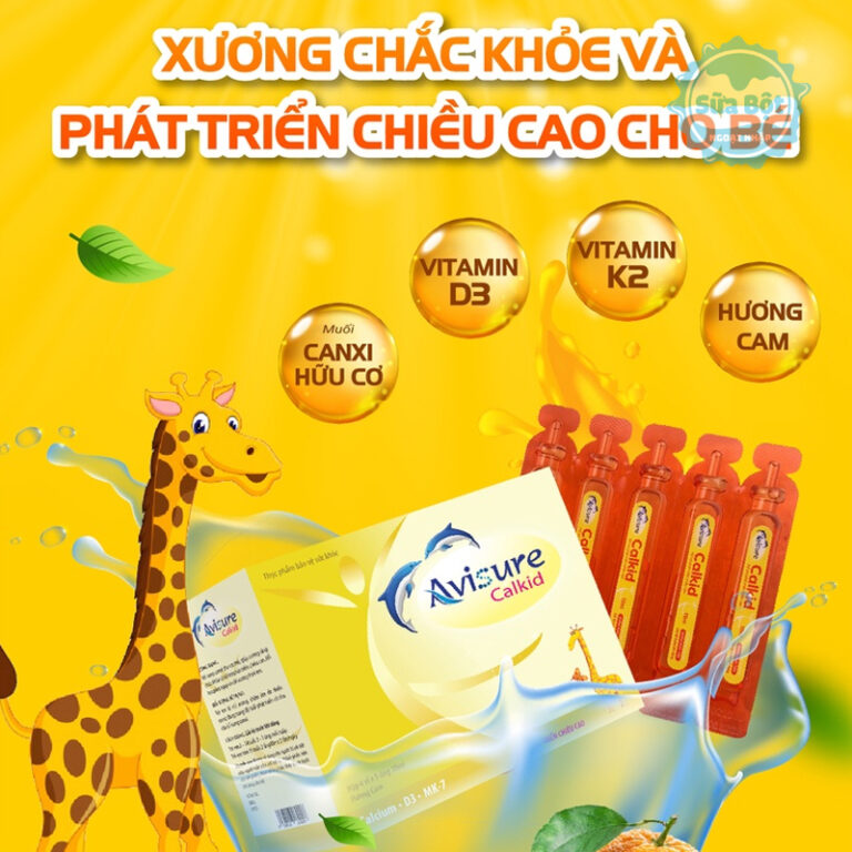 Ống uống Avisure Calkid bổ sung canxi, hỗ trợ phát triển chiều cao