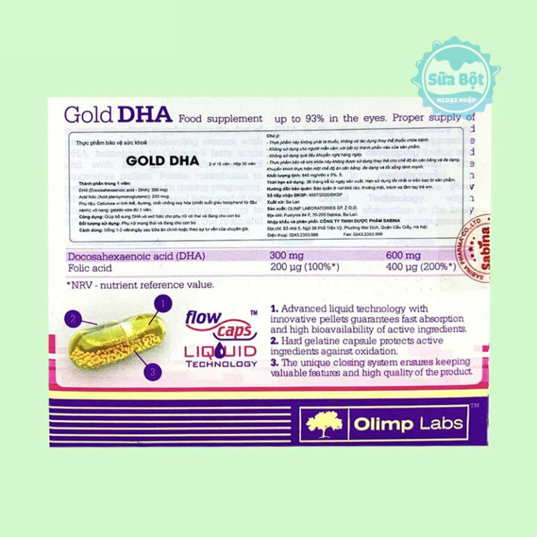 Viên uống Gold DHA Chela Olimp Labs bổ sung DHA 30 viên của Ba Lan