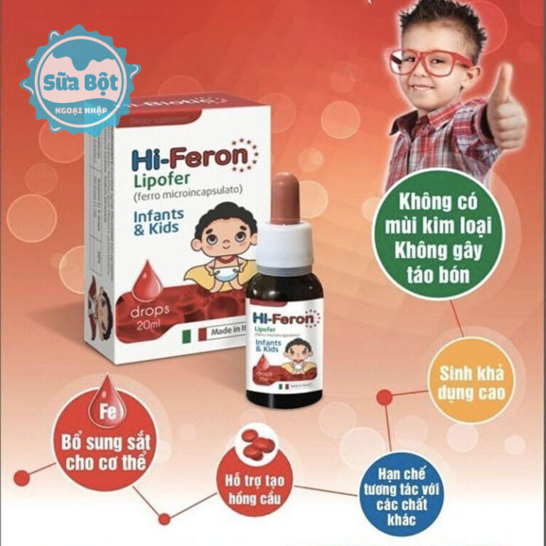 Siro Sắt Hi-Feron Lipofer Dạng Giọt Cho Bé của Ý 20ml