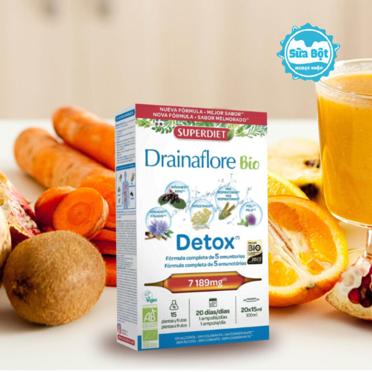 Thải độc Detox Superdiet Drainaflore Bio 5 in 1 của Pháp (20 ống x 15ml ...