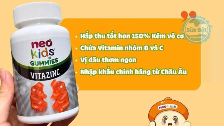 Kẹo dẻo Neo Kids Gummies Vitazinc cho bé từ 3 tuổi Tây Ban Nha 60 viên